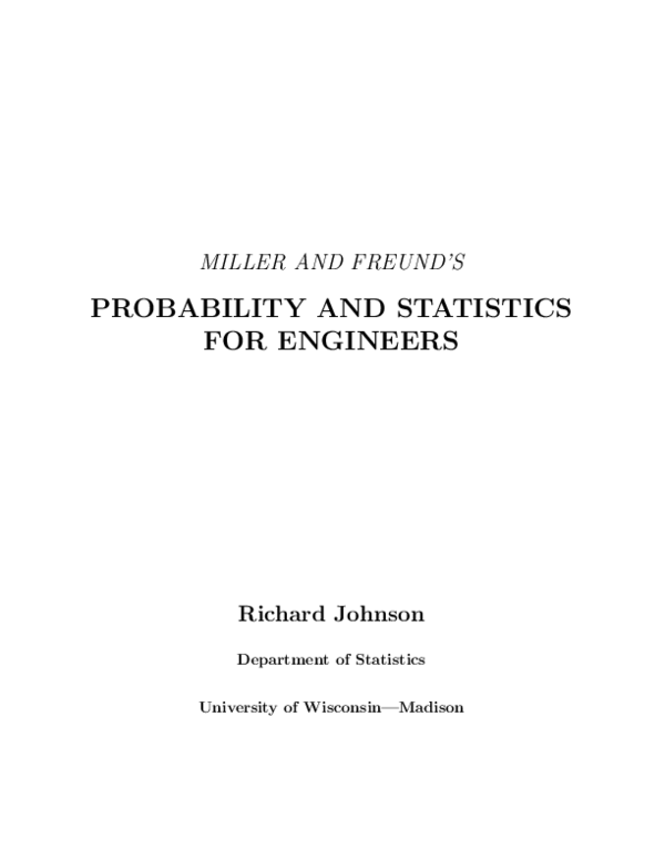 (PDF) Probability and Statistics for Engineers