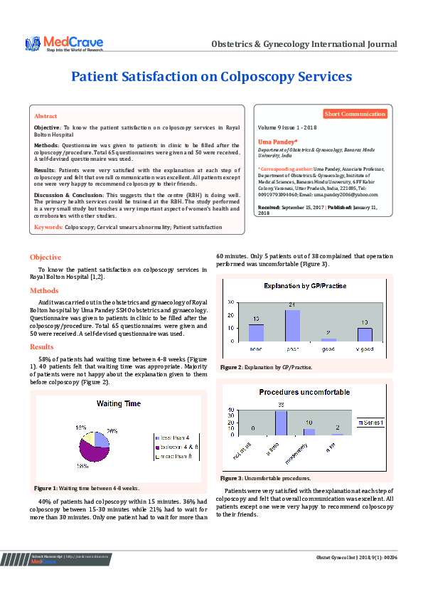(PDF) Patient Satisfaction on Colposcopy Services