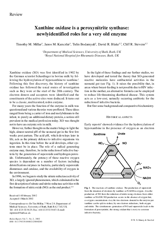 (PDF) Xanthine oxidase is a peroxynitrite synthase: newlyidentified ...