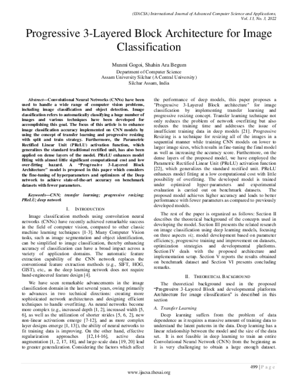(PDF) Progressive 3-Layered Block Architecture for Image Classification | munmi gogoi - Academia.edu