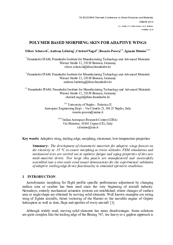 (PDF) Polymer Based Morphing Skin for Adaptive Wings