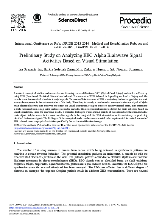 (PDF) Analyzing EEG Alpha Waves During Visual Stimulation