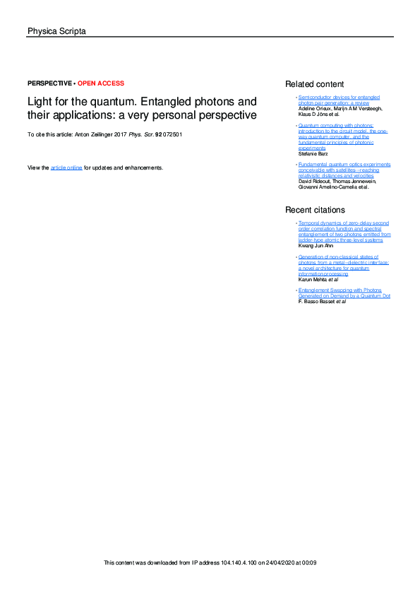 (PDF) Modern Studies of Basic Quantum Concepts and Phenomena