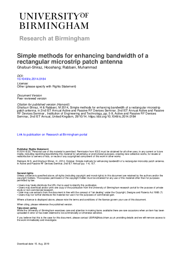 Pdf Simple Methods For Enhancing Bandwidth Of A Rectangular 2026
