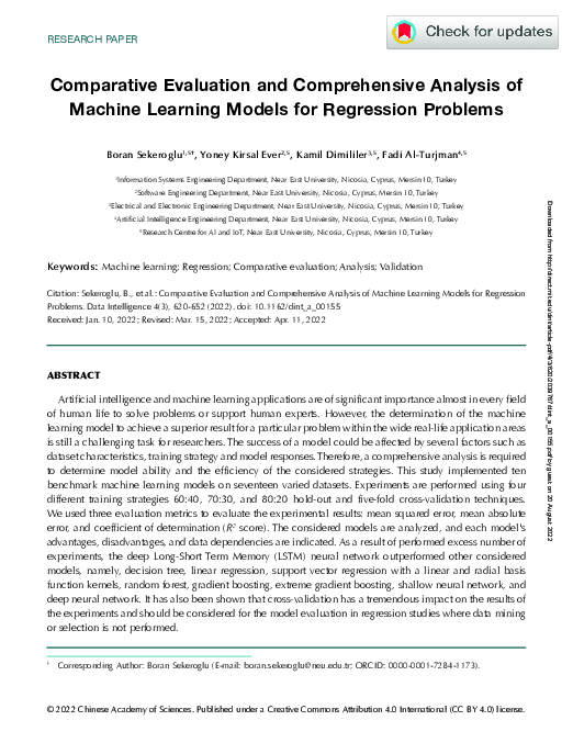 (PDF) Comparative Evaluation and Comprehensive Analysis of Machine Learning Models for ...