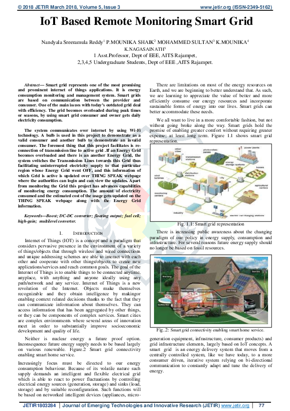 (PDF) IoT Based Remote Monitoring Smart Grid