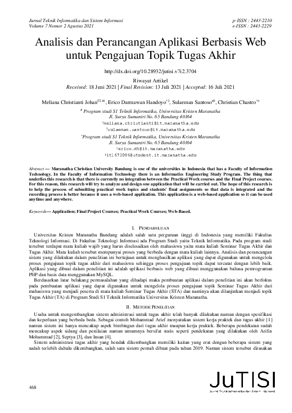 (PDF) Analisis dan Perancangan Aplikasi Berbasis Web untuk Pengajuan ...