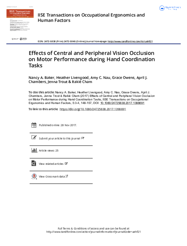 (PDF) Effects of Central and Peripheral Vision Occlusion on Motor ...
