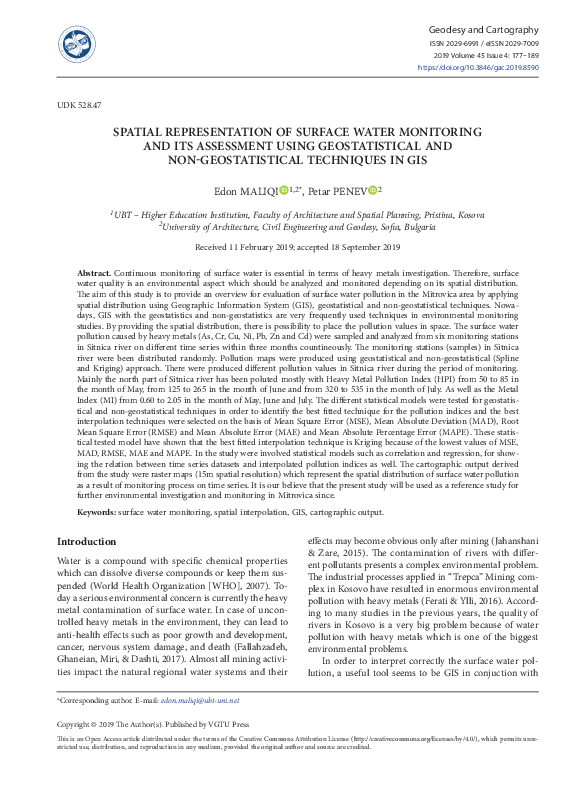 (PDF) Spatial Representation of Surface Water Monitoring and Its Assessment Using Geostatistical ...