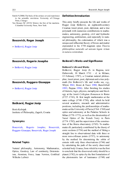 (PDF) Boscovich, Roger Joseph