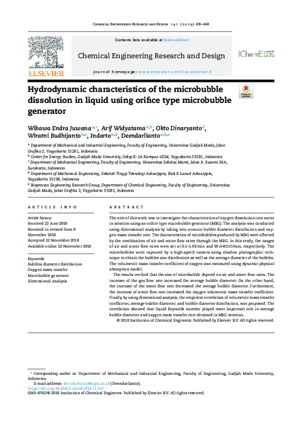 (PDF) Hydrodynamic characteristics of the microbubble dissolution in ...