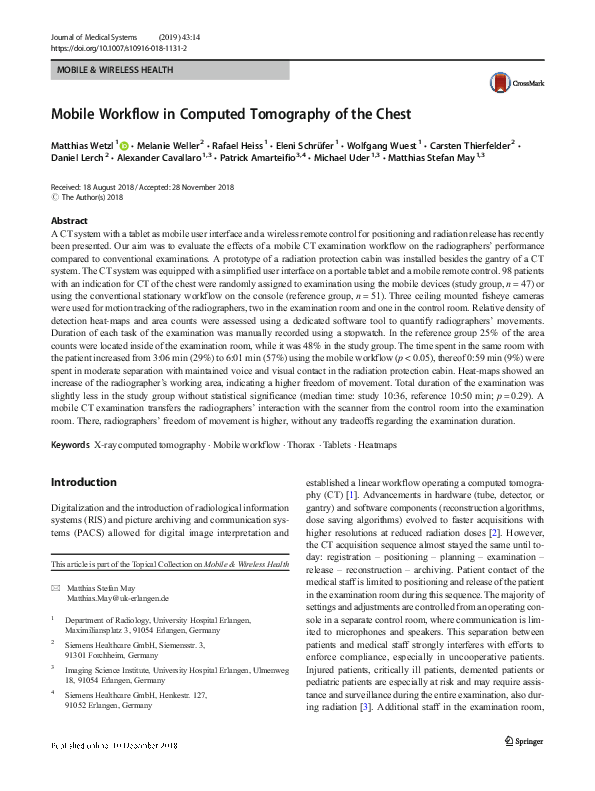 (PDF) Mobile Workflow in Computed Tomography of the Chest | Alexander ...