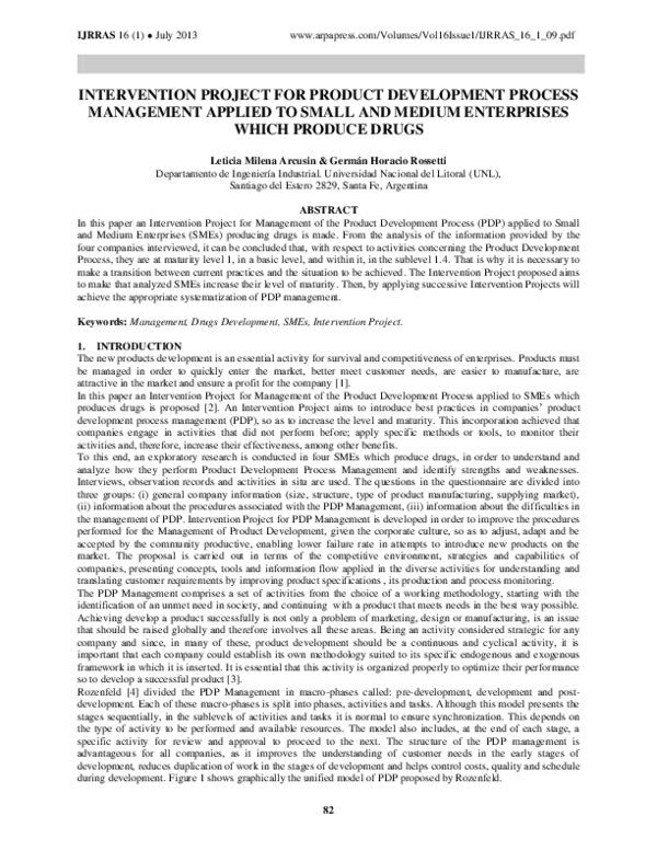 (PDF) Intervention Project for Product Development Process Management ...