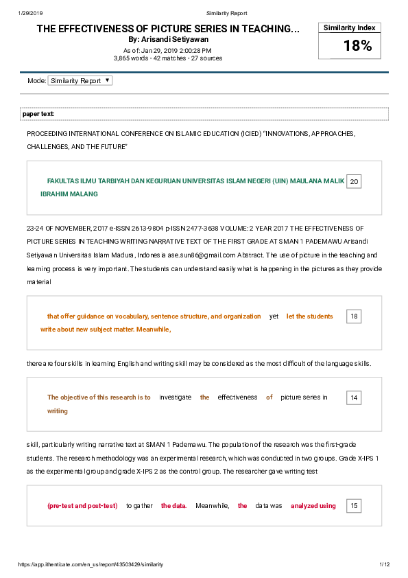 (PDF) The Effectiveness of Picture Series in Teaching