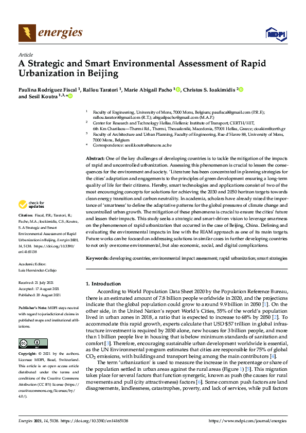 (PDF) A Strategic and Smart Environmental Assessment of Rapid ...