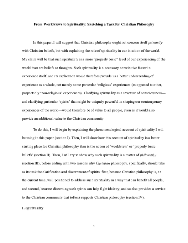 (DOC) From Worldviews to Spirituality: Sketching a Task for Christian ...