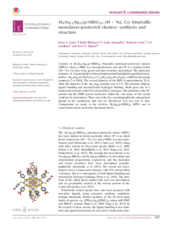 (PDF) Structural Study of Na/Cs Bimetallic Clusters