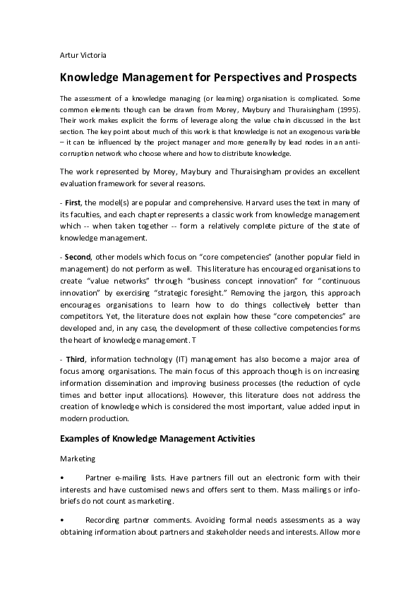 (PDF) Knowledge Management