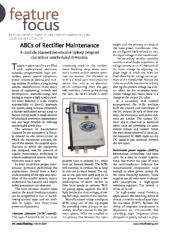 (PDF) ABCs of rectifier maintenance