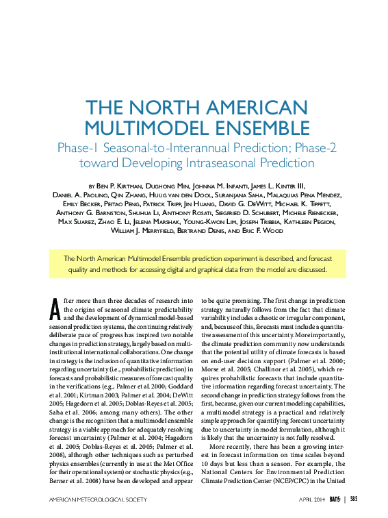 (PDF) The North American Multimodel Ensemble: Phase-1 Seasonal-to ... (PDF) The North American Multimodel Ensemble: Phase-1 Seasonal-to ...