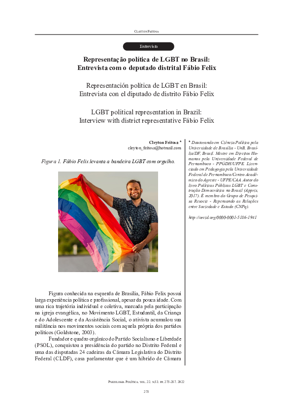 (PDF) Representação Política de LGBT no Brasil: Entrevista com o ...