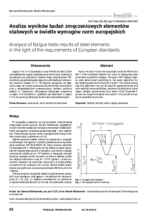 (PDF) Analysis of fatigue tests results of steel elements in the light ...