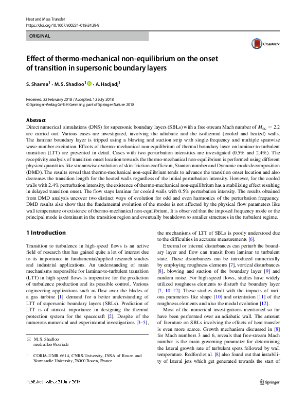(PDF) Effect of thermo-mechanical non-equilibrium on the onset of ...