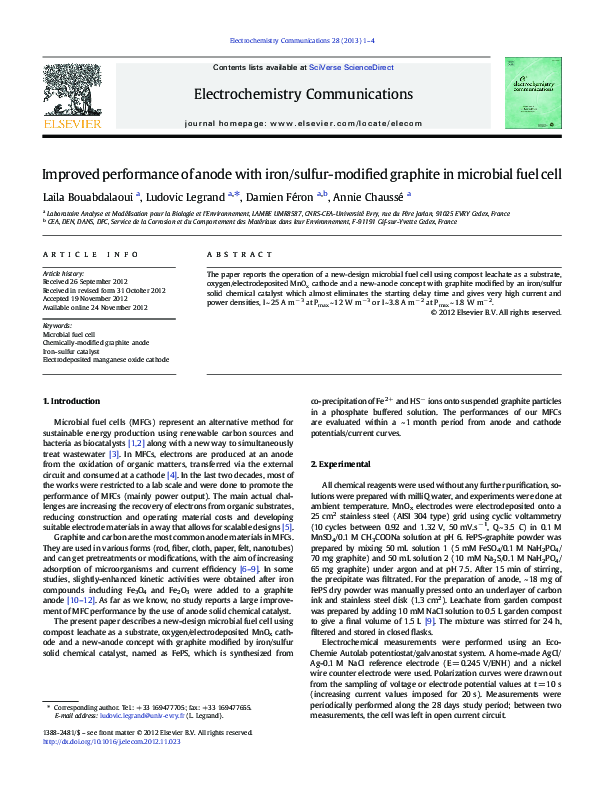 (PDF) Improved performance of anode with iron/sulfur-modified graphite ...