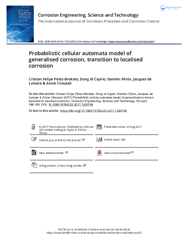 (PDF) Stochastic CA Model for Corrosion Dynamics