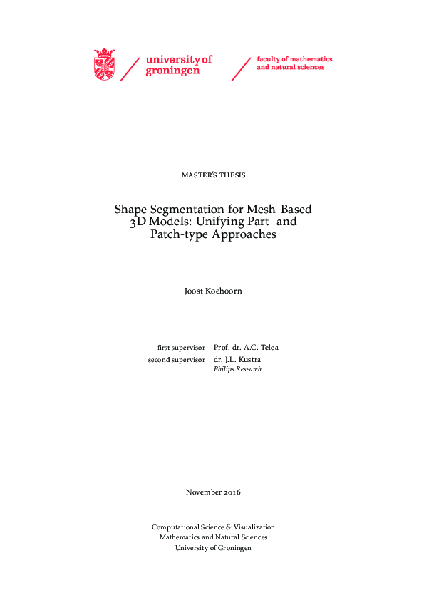 Pdf Shape Segmentation For Mesh Based 3d Models