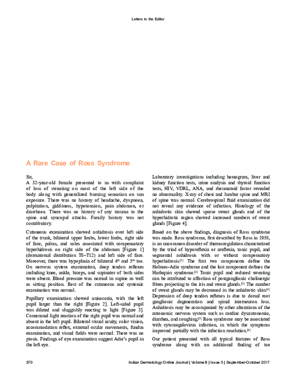 (PDF) A Rare Case of Ross Syndrome