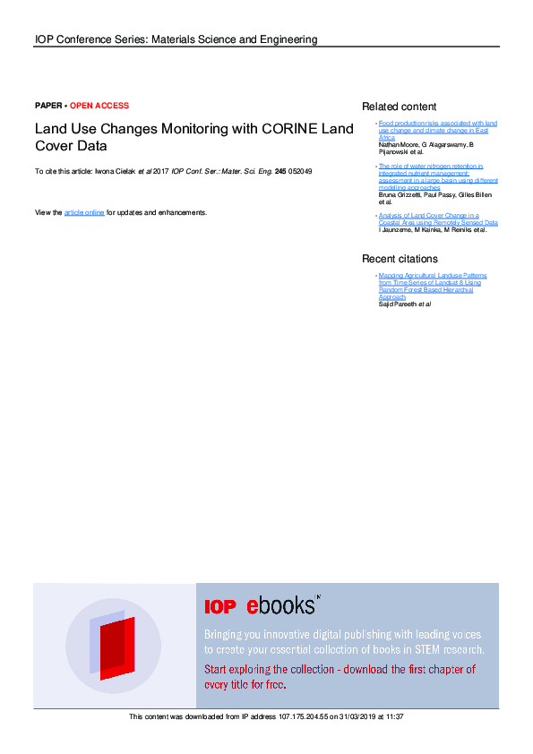 (PDF) Land Use Changes Monitoring with CORINE Land Cover Data