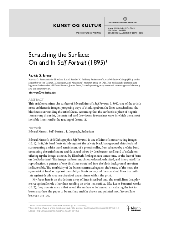 (PDF) Scratching the Surface: On and In Self Portrait (1895)