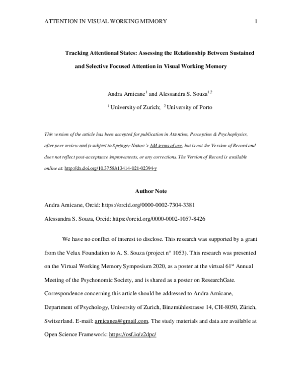 (PDF) Tracking attentional states: Assessing the relationship between ...
