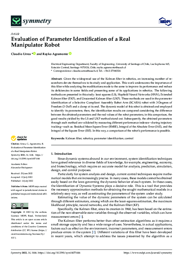 (PDF) Evaluation of Parameter Identification of a Real Manipulator Robot