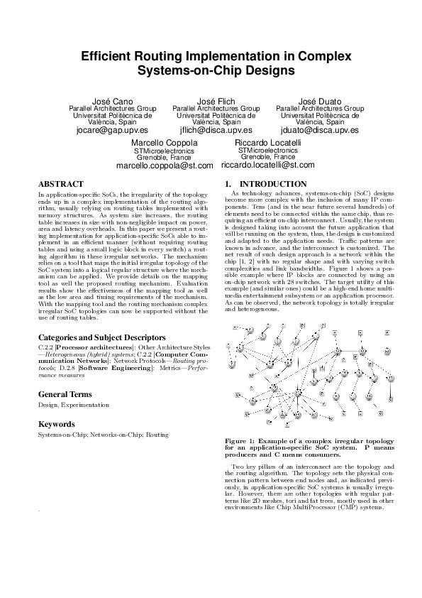 Pdf Efficient Routing Implementation In Complex Systems On Chip