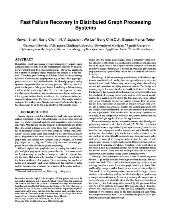 (PDF) Parallelized Recovery for Graph Processing