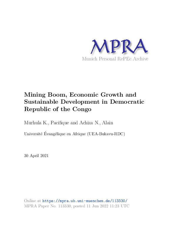 (PDF) Mining Boom, Economic Growth and Sustainable Development in ...