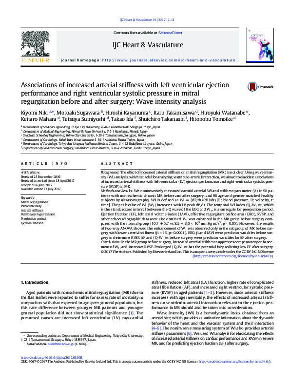 (PDF) Associations of increased arterial stiffness with left ventricular ejection performance ...