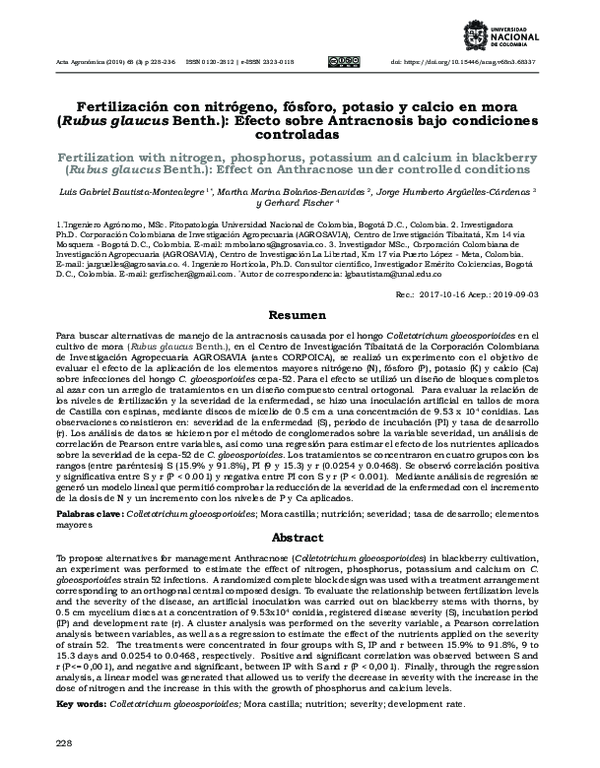 (PDF) Fertilización con nitrógeno, fósforo, potasio y calcio en mora ...