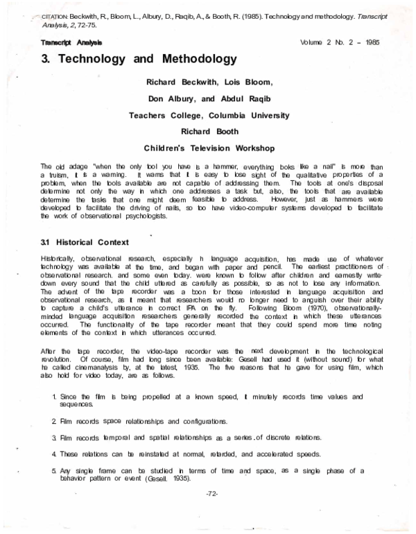 (PDF) Technology and methodology