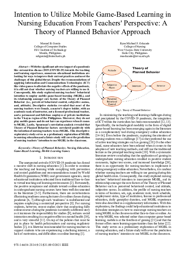 (PDF) Intention to Utilize Mobile Game-Based Learning in Nursing Education From Teachers ...