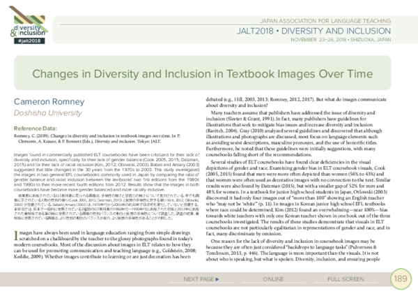 (PDF) Changes in Diversity and Inclusion in Textbook Images Over Time