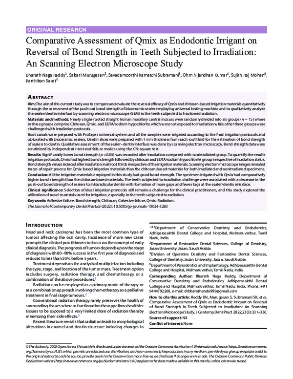 (PDF) Comparative Assessment of Qmix as Endodontic Irrigant on Reversal ...