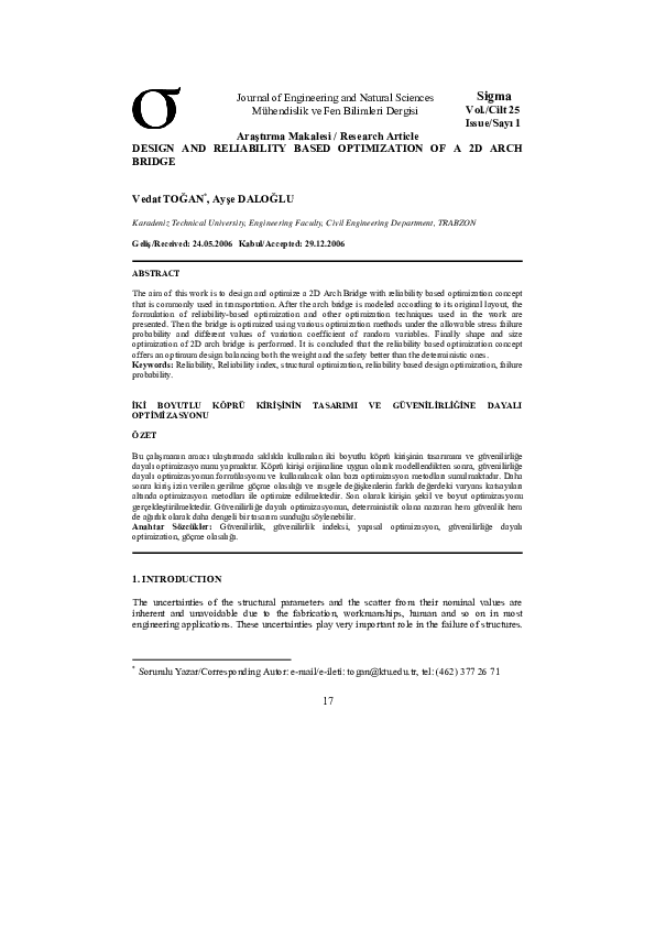 (PDF) Reliability Based Optimization of a