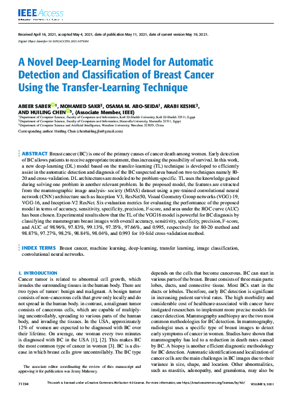 (PDF) A Novel Deep-Learning Model for Automatic Detection and ...