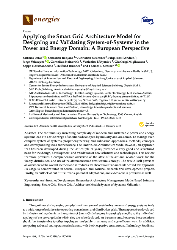 (PDF) Smart Grid Architecture for Energy Systems