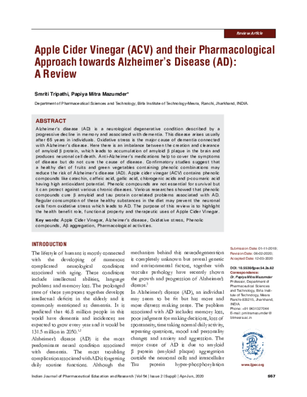 (PDF) Apple Cider Vinegar (ACV) and their Pharmacological Approach ...