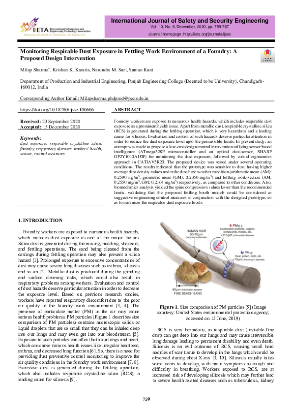 (PDF) Monitoring Respirable Dust Exposure in Fettling Work Environment ...