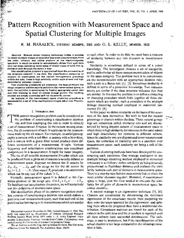 Pdf Pattern Recognition With Measurement Space And Spatial Clustering